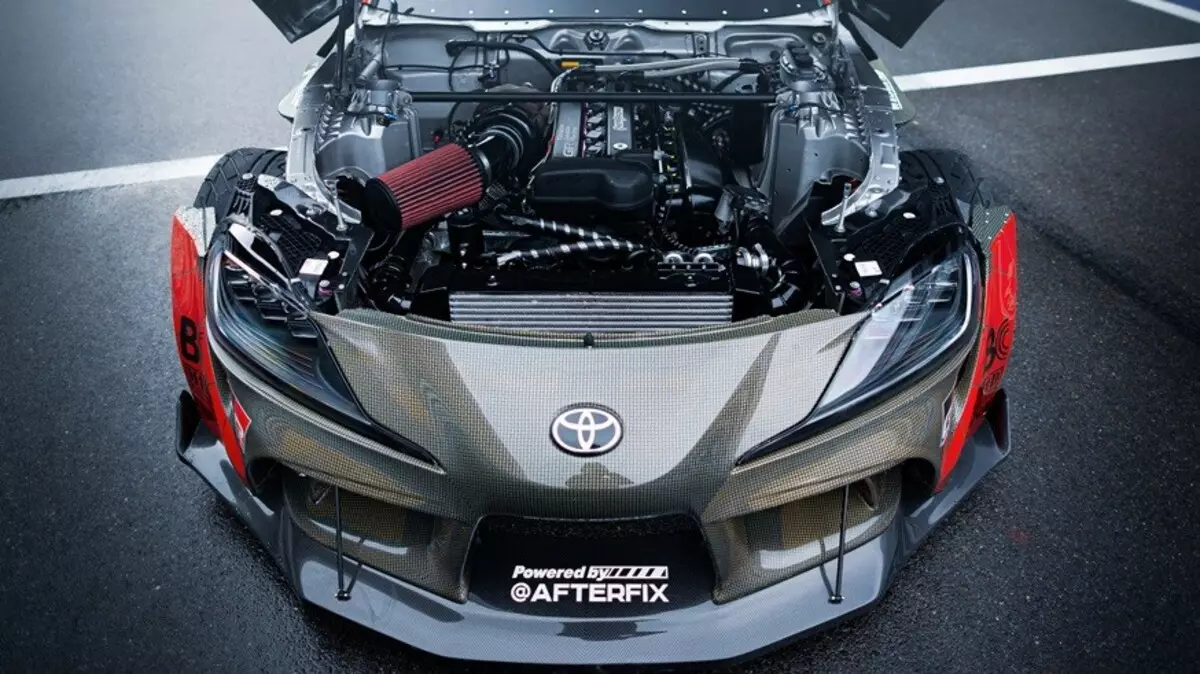 Toyota Mris Supra pikeun Drift: Modél turun beurat sareng nampi kapaksa 1015 HP motor 21498_4