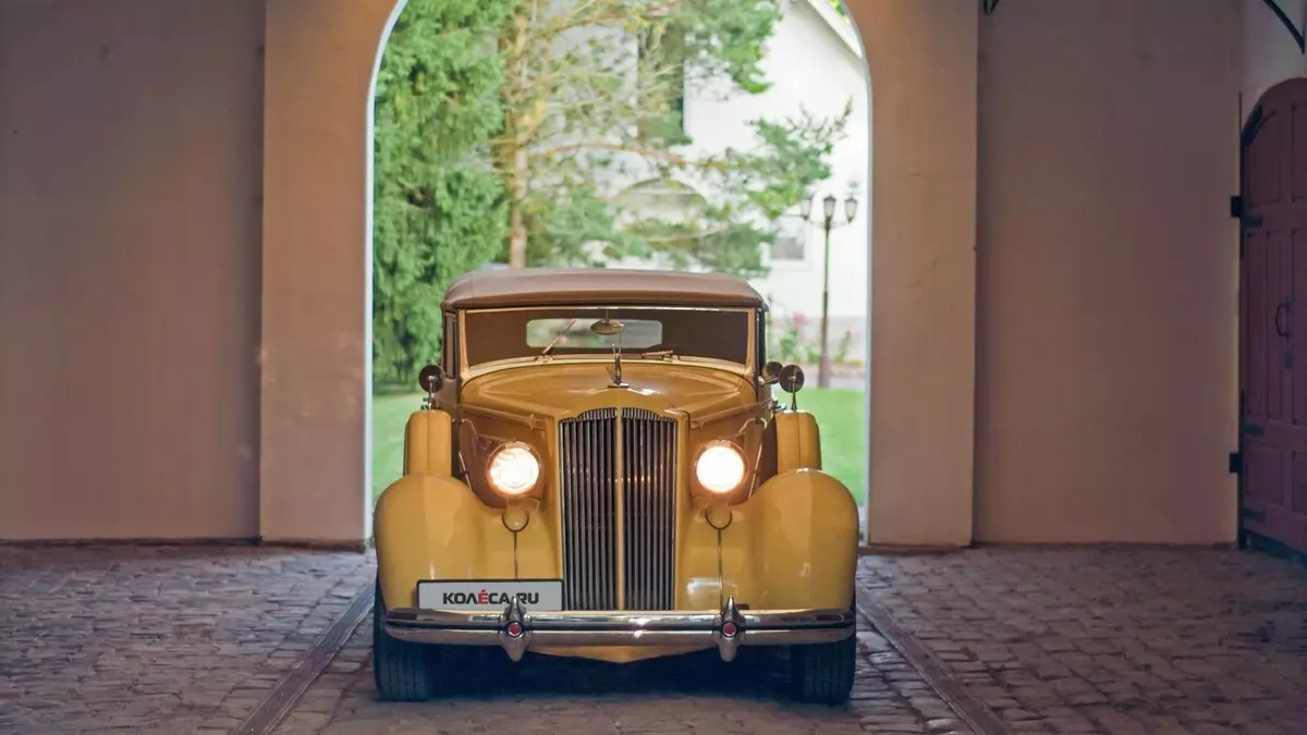 Packard astoņi 1937 priekšējais dzeltens