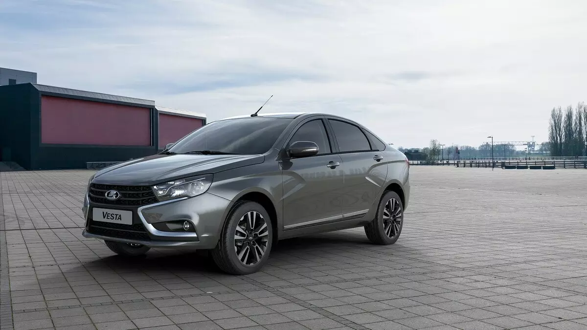 Lada Vesta Se Grey Three Quarters