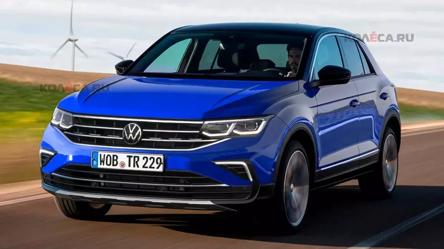 Volkswagen sẽ làm mới T-ROC: Hình ảnh đầu tiên của sự giao nhau được cập nhật 26341_4
