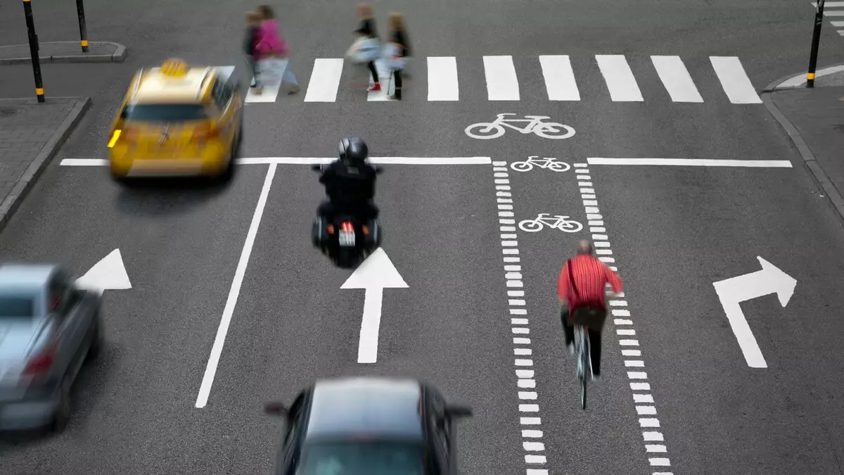 Street with busy traffic