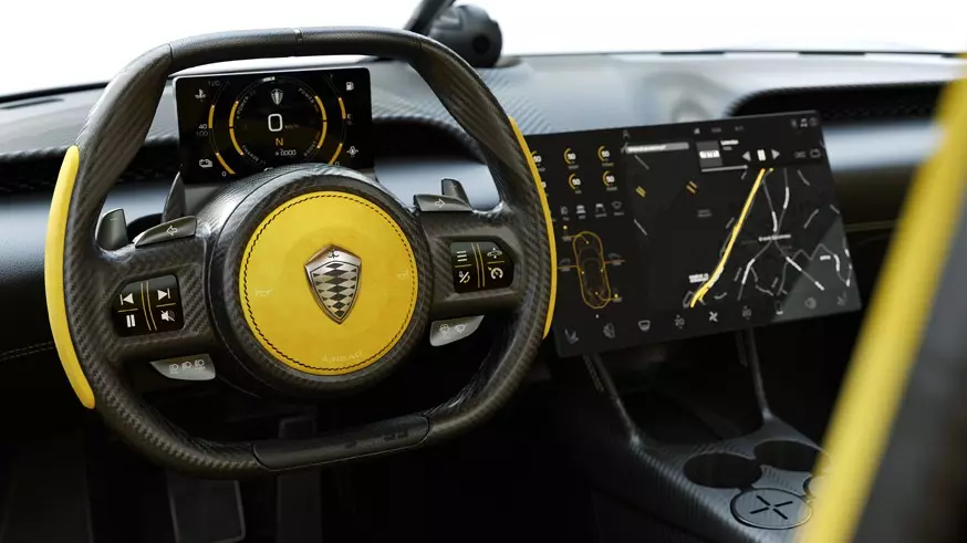 Koenigsegg gemera: 1724-күчтүү гибриддик орнотуу жана 