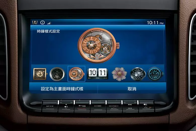 LuxGen5 sedan. Tænk + System skærm