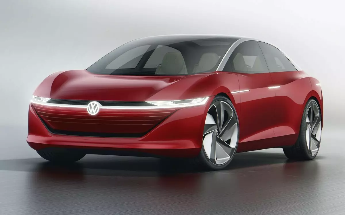 Electric Conceptual Sedan Volkswagen I.D. Vîzyon, di bihara îsal de li Cenevre, nûnertî, zivirî serial I.D. Aero, ku dê bi Tesla Model S. re pêşbaz bike