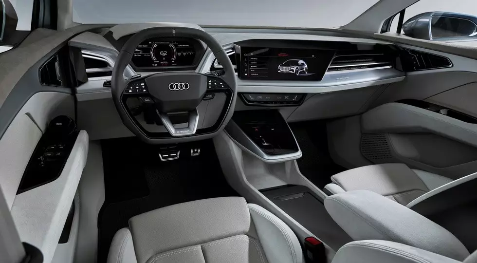 Crossover Audi Q4 Q4 E-TRON: «арбалар», қарапайым айналар және 6,3 секунд «жүздеген» 33069_6