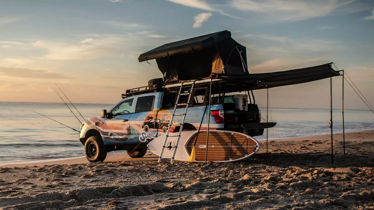 Nissan napravljen od kuće na plaži Titan Pickup 34870_1