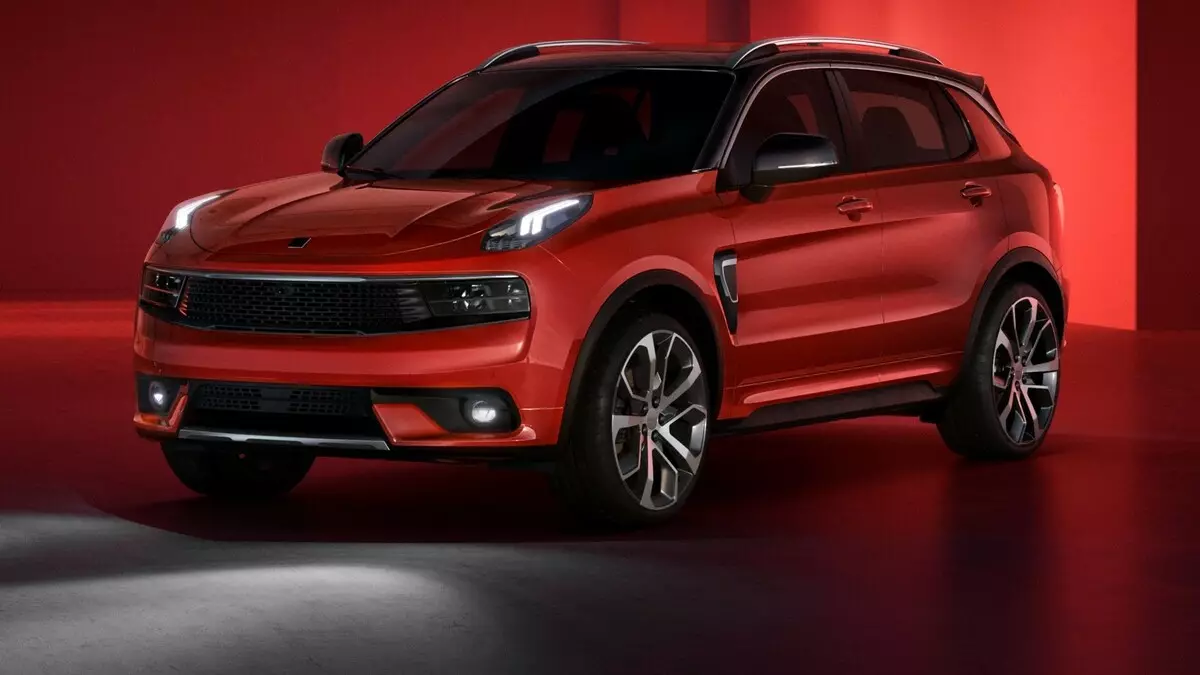 Lynk & Co 01 נוף אדום של שלושה רבעים