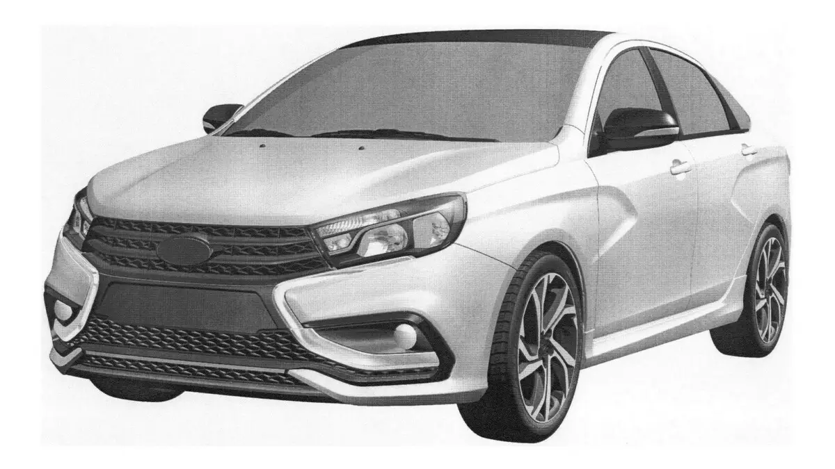 Maonekedwe a Lada Vesta amatsegulidwa pazithunzi za patent 40061_1