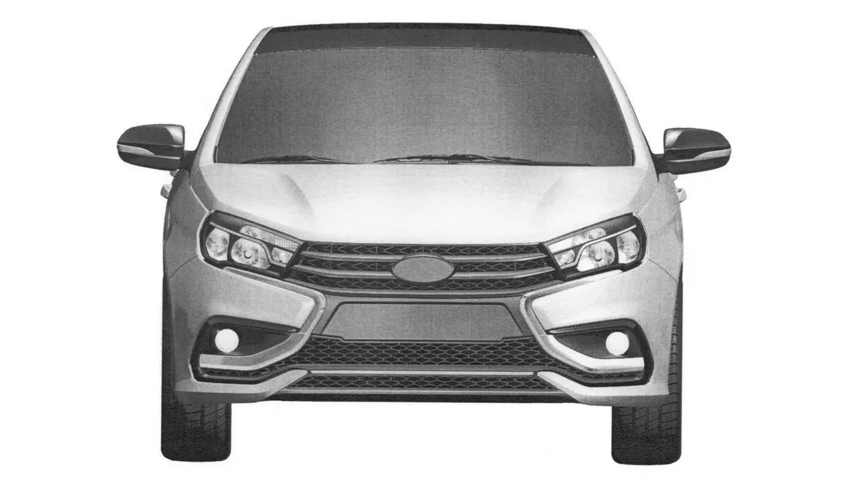 Maonekedwe a Lada Vesta amatsegulidwa pazithunzi za patent 40061_2