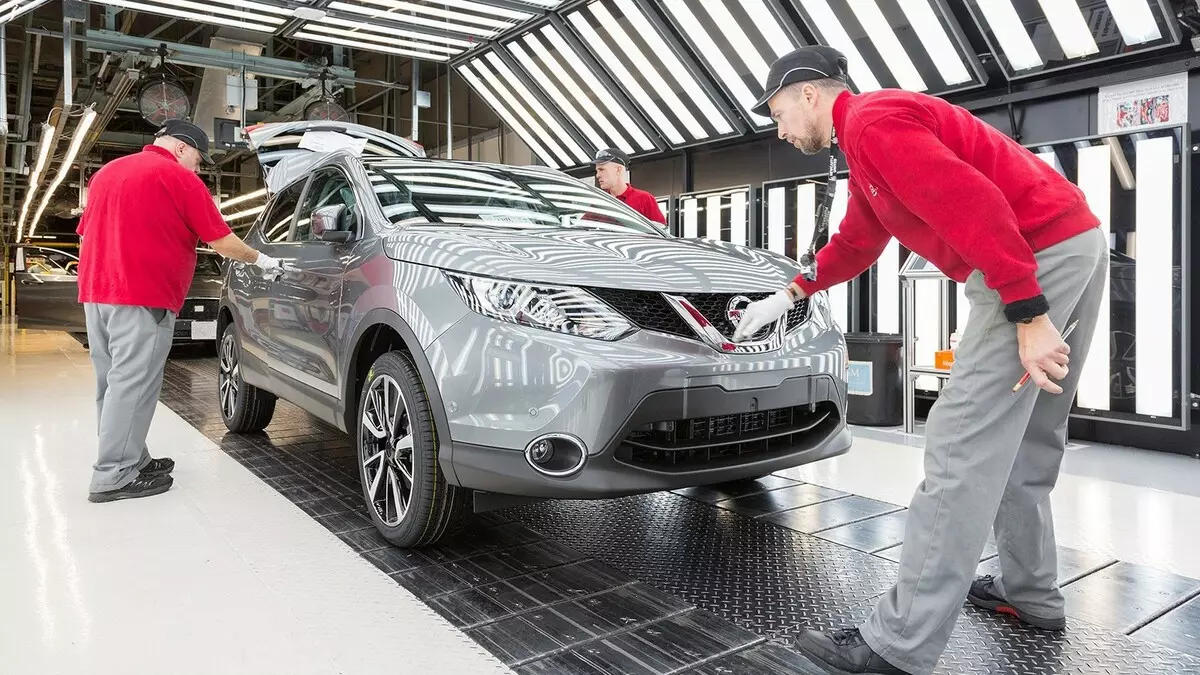 Nissan Qashqai in Sunderland gebou