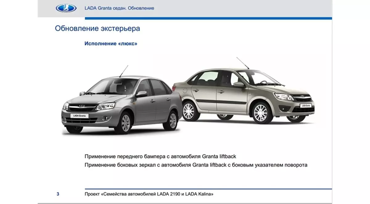 Kända priser för Lada Granta Sedan med stötfångare från Liftback 9557_6